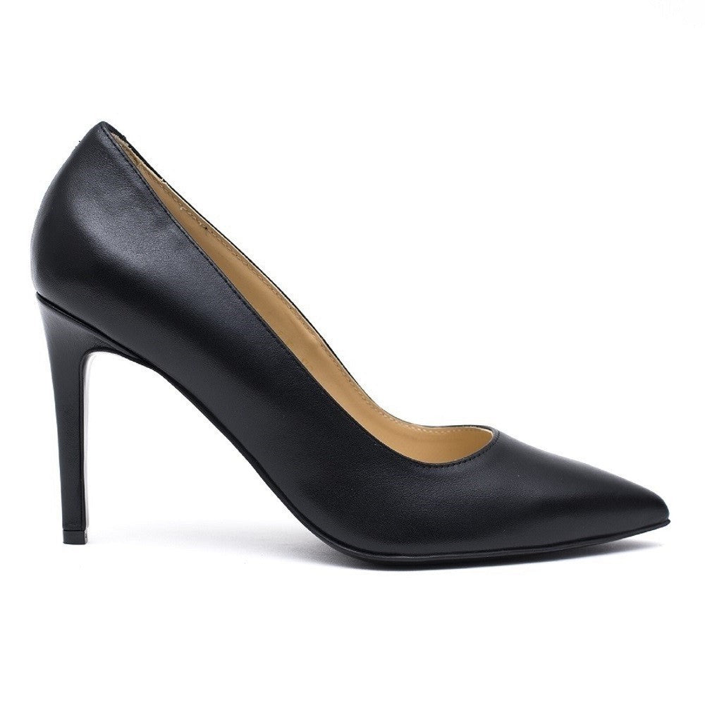 Pantofi Stiletto Guban Negri - Piele Nappa