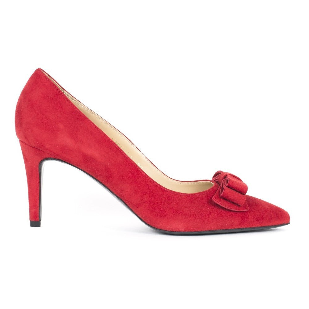 Pantofi Stiletto Guban Roșii - Piele Velur