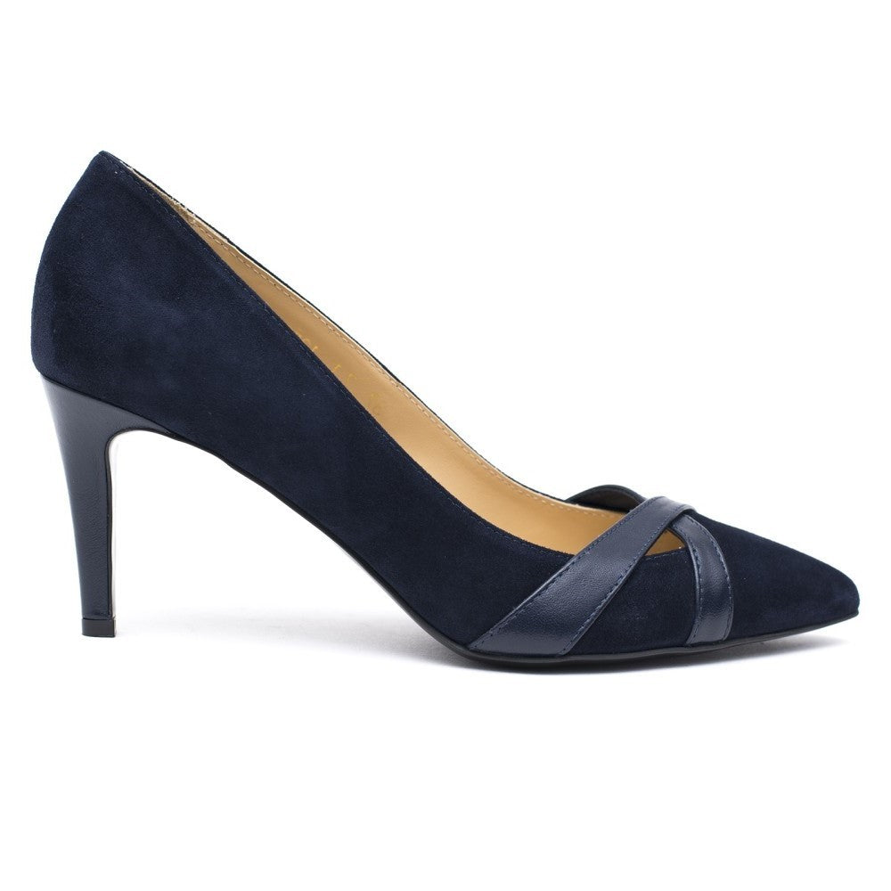Pantofi 1253 Velur & Nappa Bleumarin