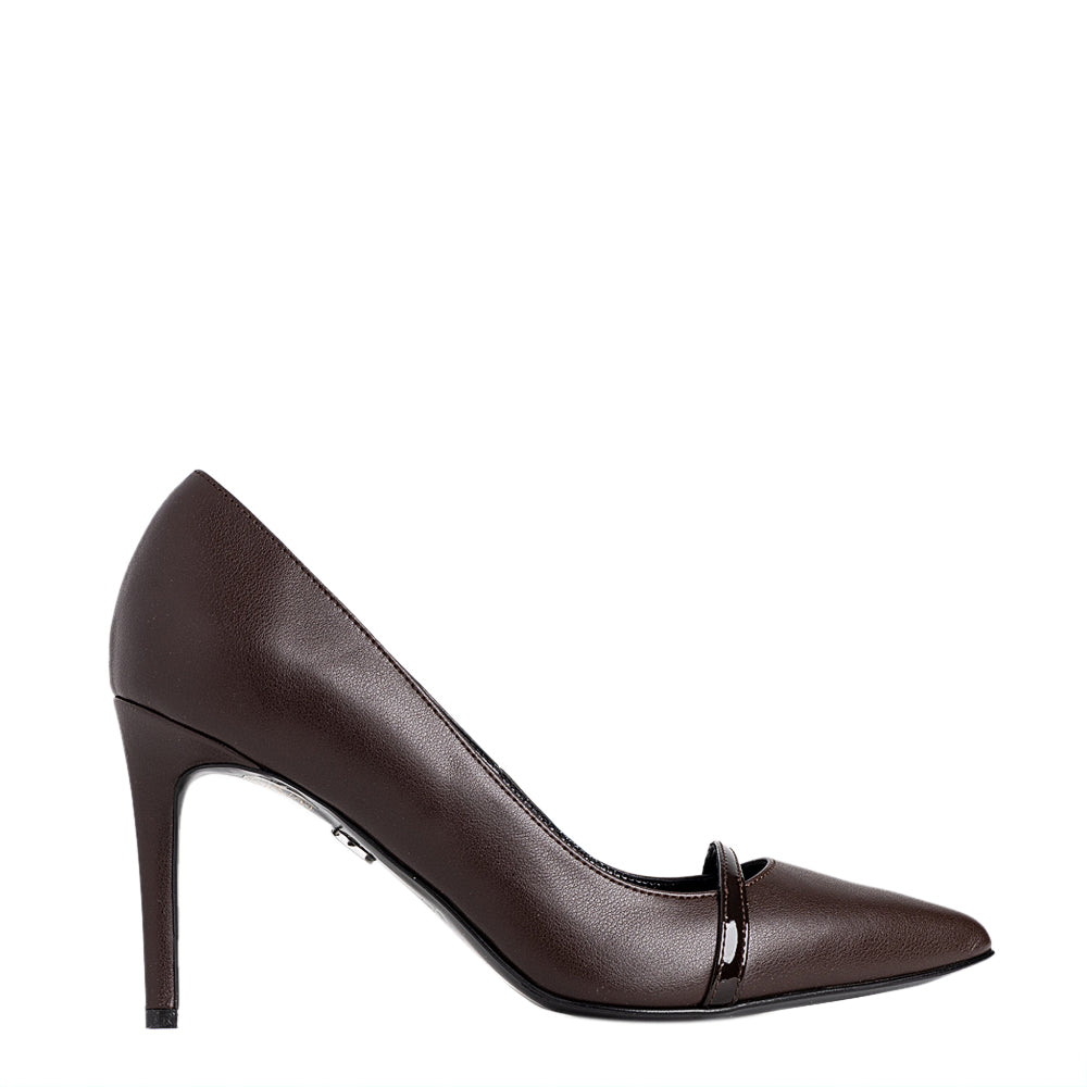 Pantofi Stiletto Guban Maro - Piele Nappa si Lac