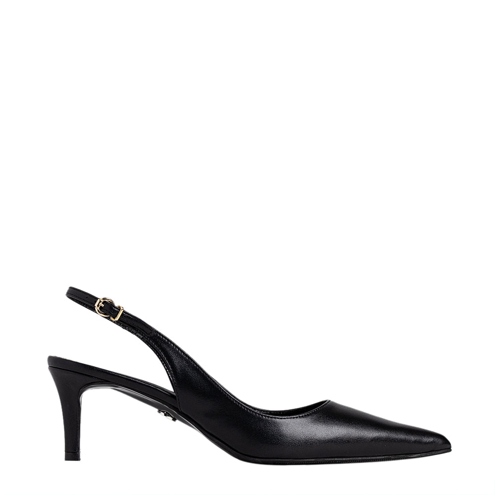 Pantofi Escarpin Slingback Guban Negri - Piele Nappa