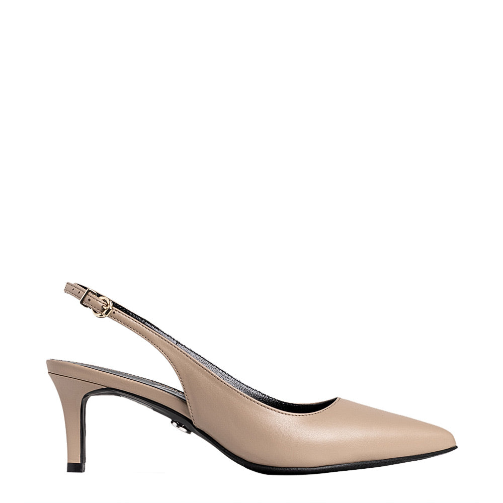 Pantofi Decupati Guban Nude Vision - Piele Nappa