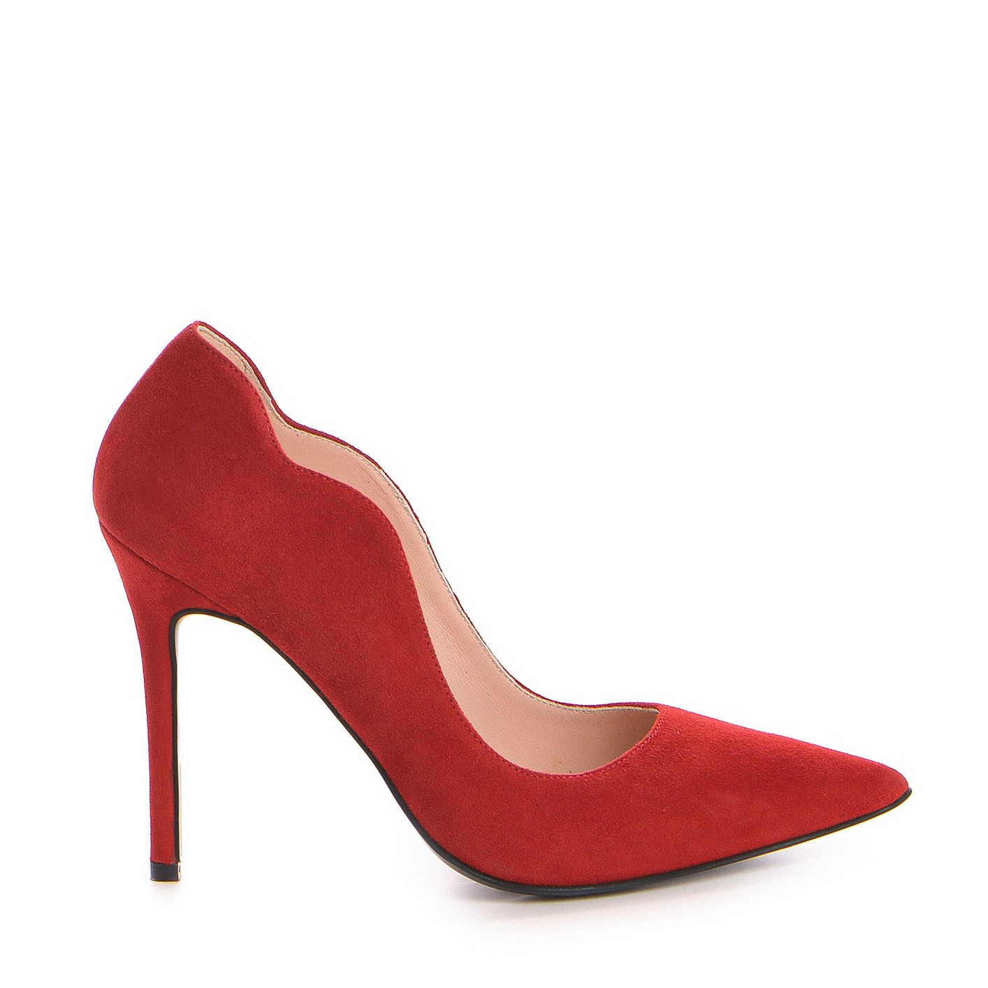 Pantofi Stiletto Guban Roșii - Piele Velur