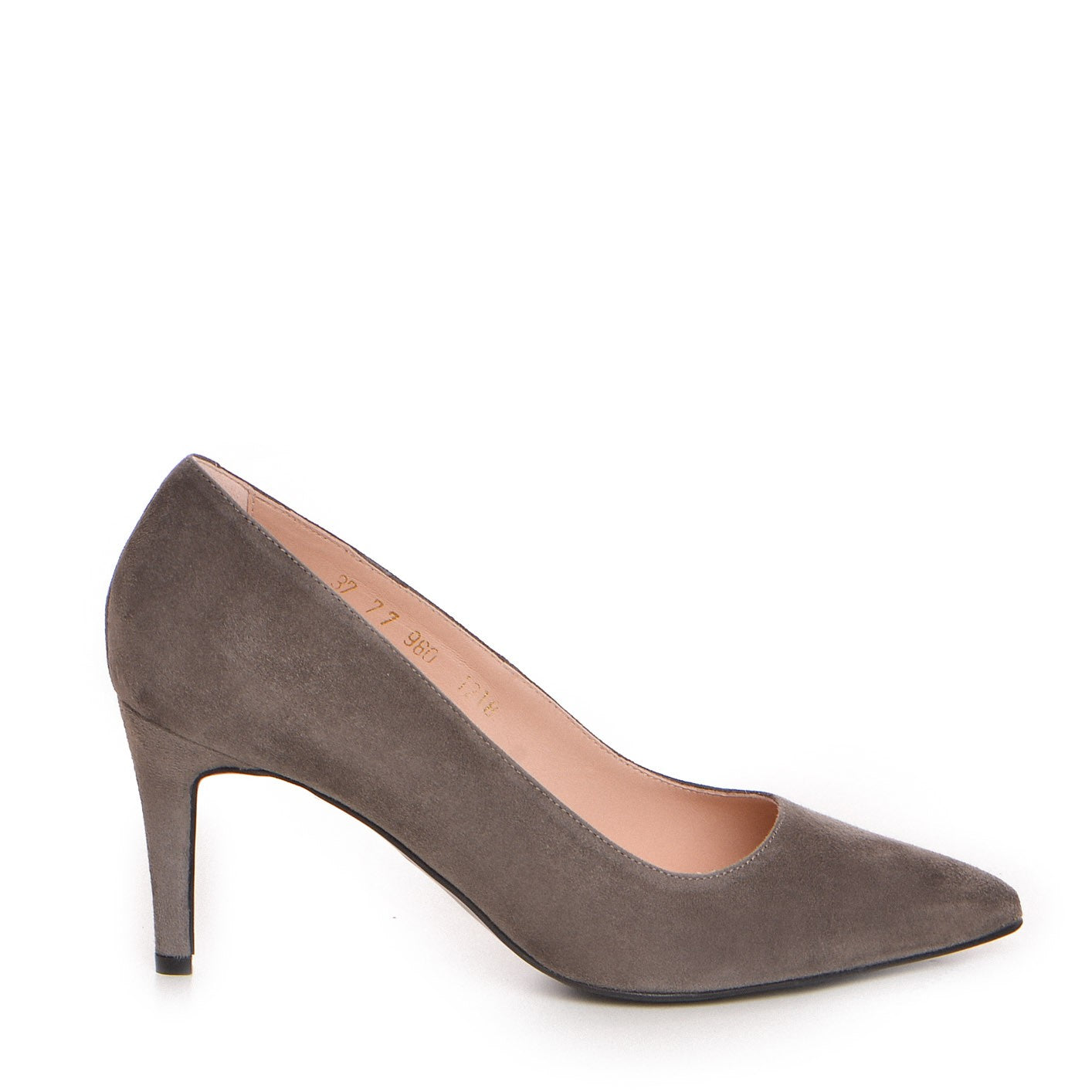 Pantofi Stiletto Guban Gri - Piele Velur
