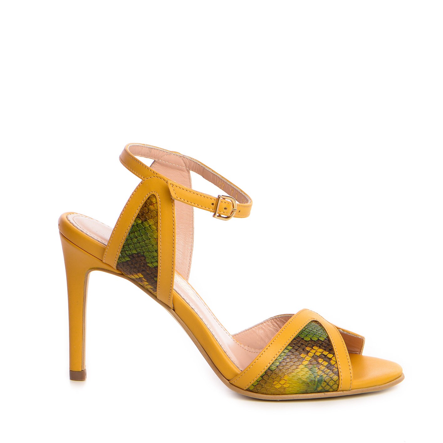 Sandale dama Guban model 1381 piele nappa galben/nappa hunter