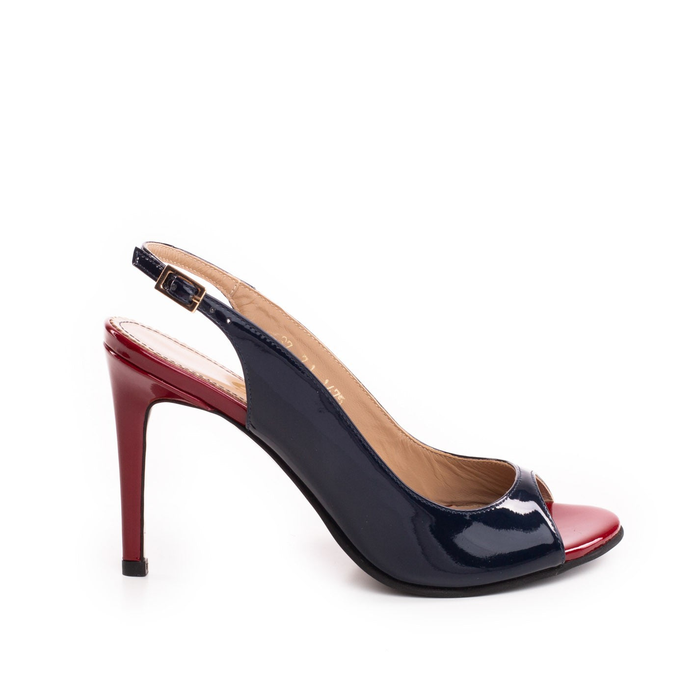 Sandale dama Guban model 1475 lac bleumarin/lac rosu