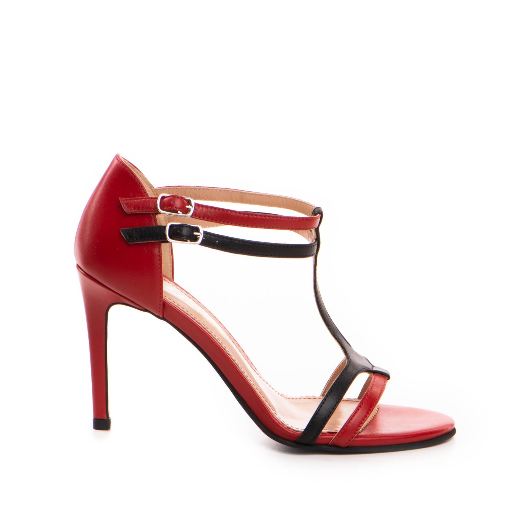 Sandale dama Guban model 1441 piele nappa rosu/nappa negru