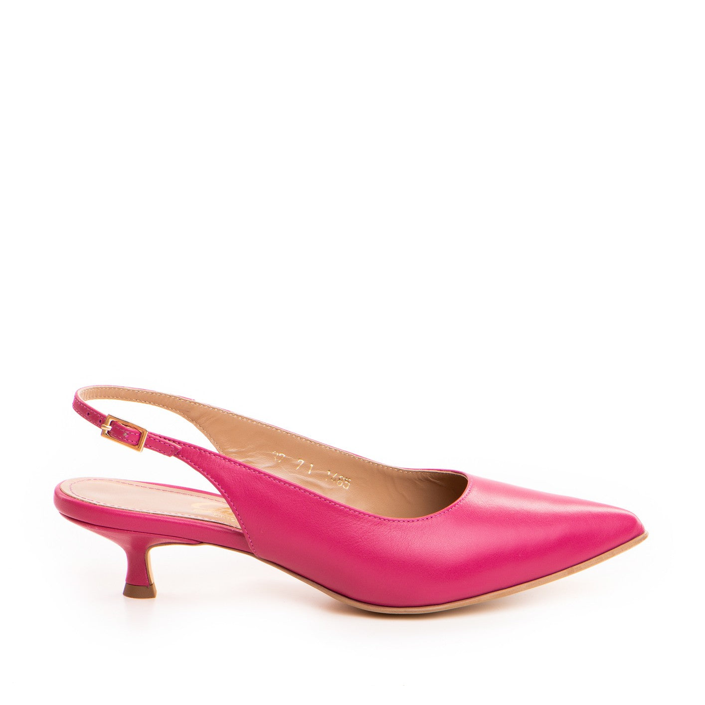 Pantofi Kitten Slingback Guban Magenta - Piele Nappa