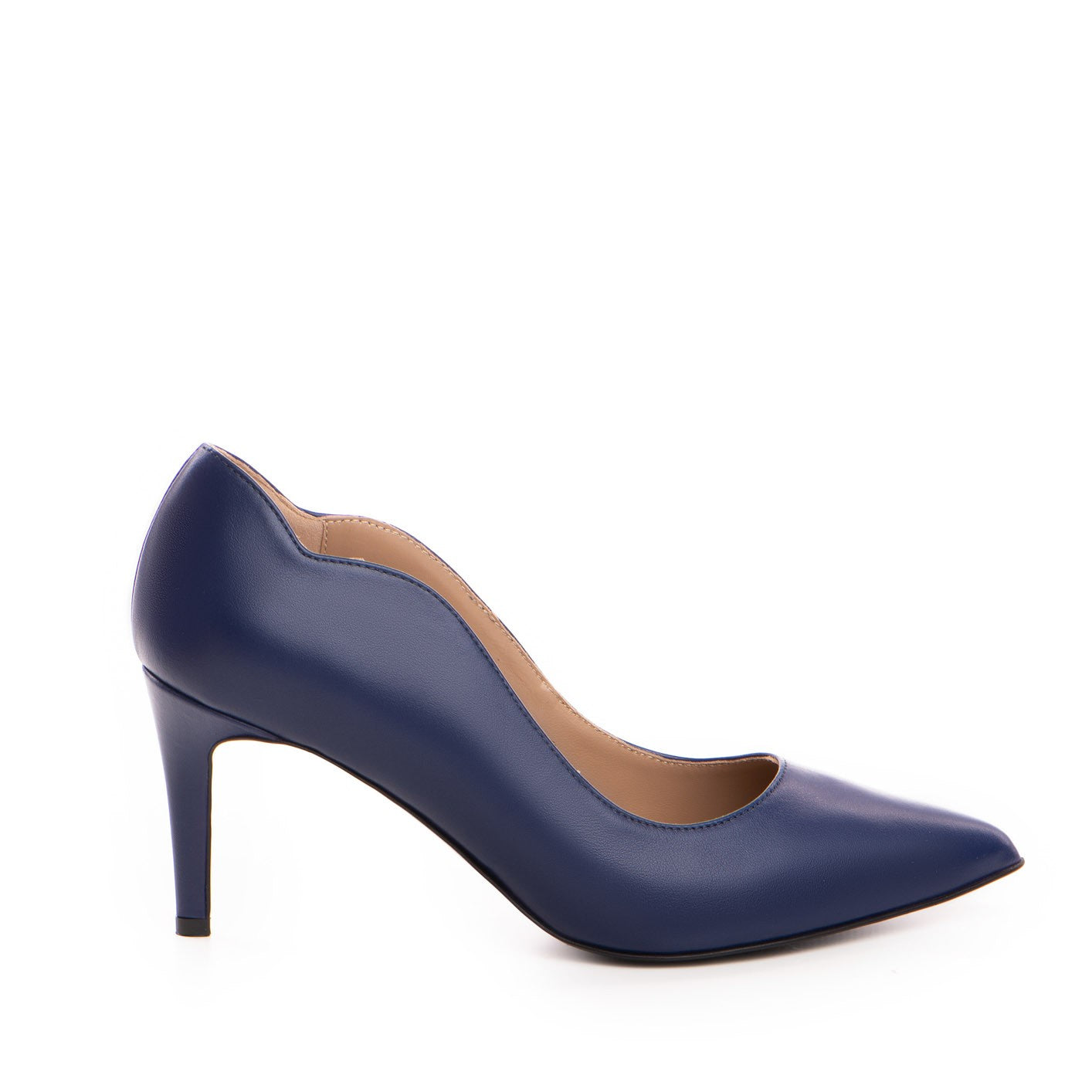 Pantofi Stiletto Guban Albaștri - Piele Nappa